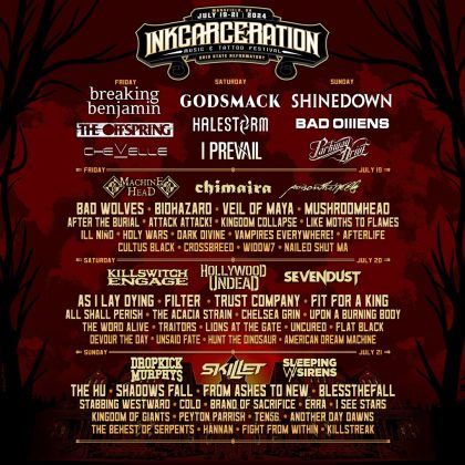 Inkcarceration Festival 2024 Lineup Announced ft. Shinedown, Breaking ...