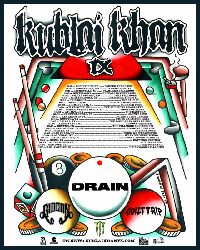 KUBLAI KHAN TX Announce US Fall Tour With Drain, Gideon - Rocked